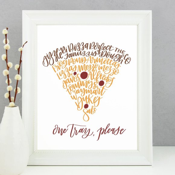 StoneFawx Studios | Wall Decor | Three Trays Of Pizza Word Art | Poshmark